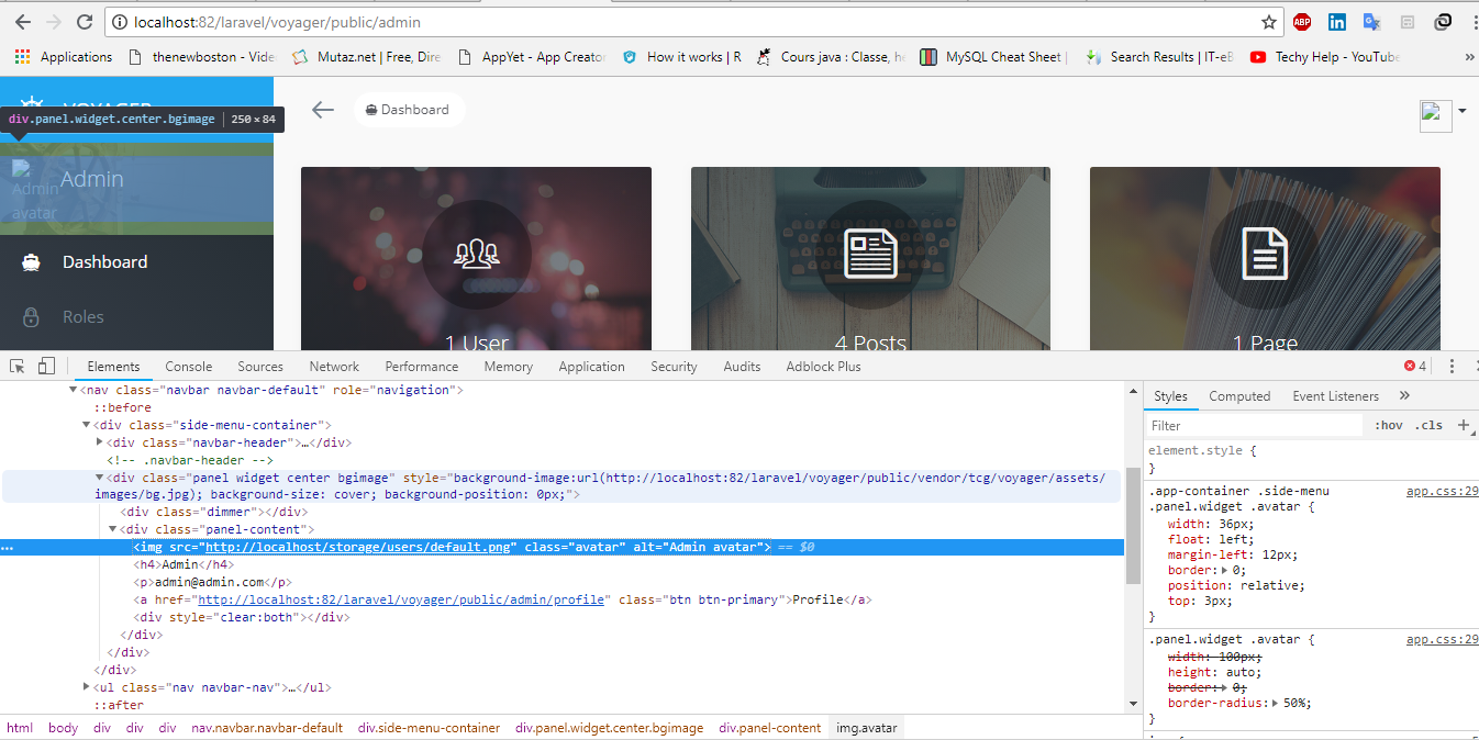Images not loading in admin panel in laravel voyager · Issue #3467 · thedevdojo/voyager · GitHub
