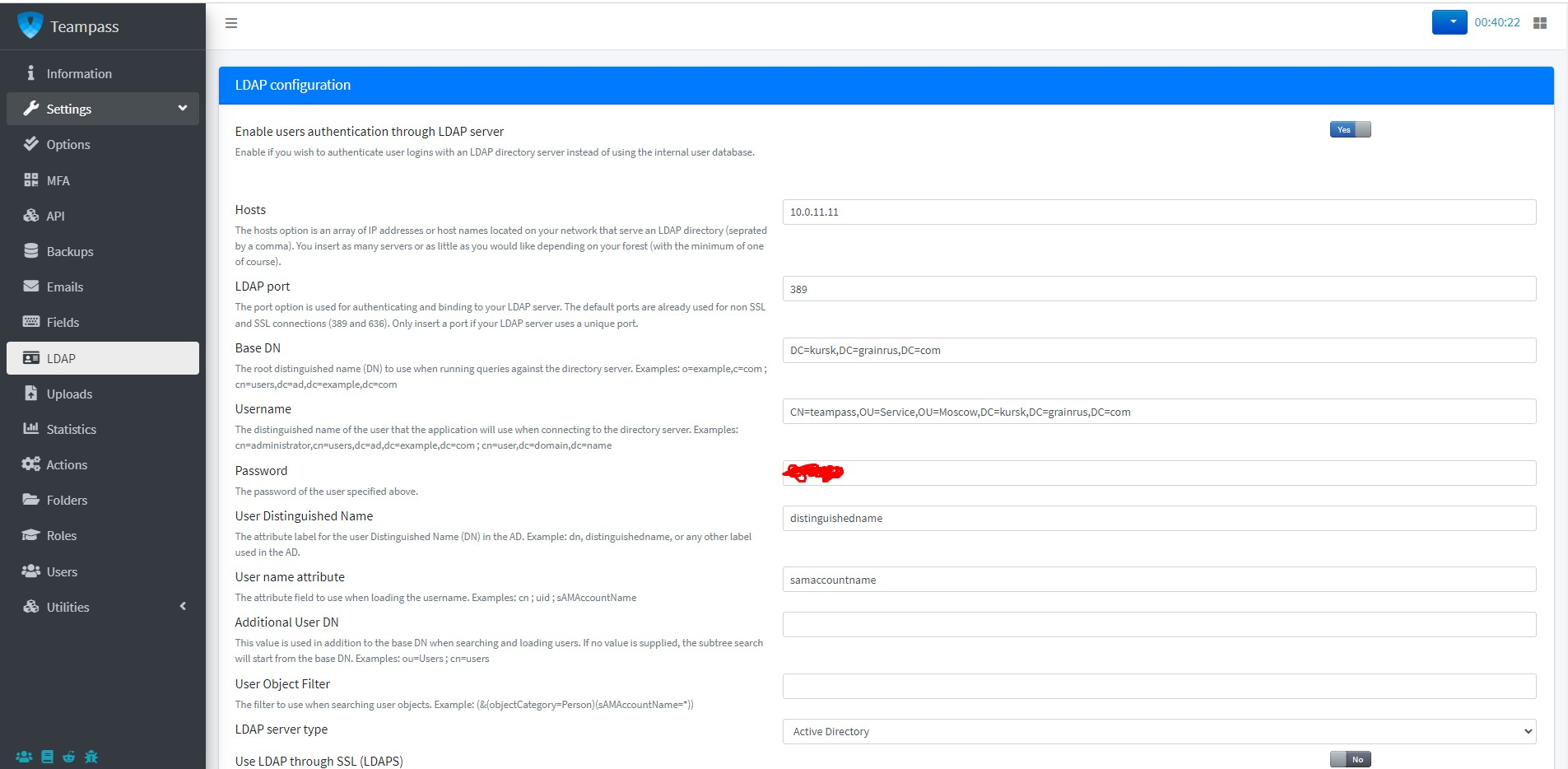ldap don't work · Issue #3222 · nilsteampassnet/TeamPass · GitHub