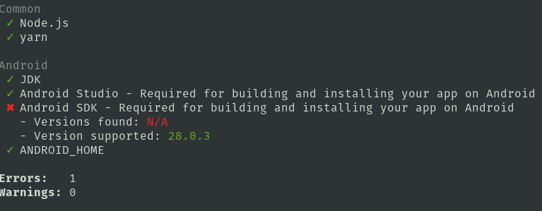 react-native doctor does not find installed Android Studio installed ...