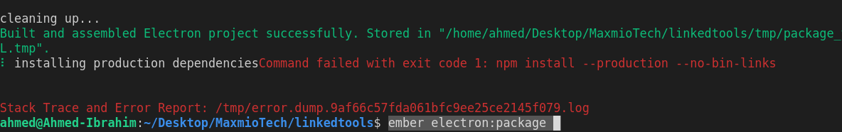 Cannot run ember electron:package · Issue #440 · adopted-ember-addons/ember-electron · GitHub