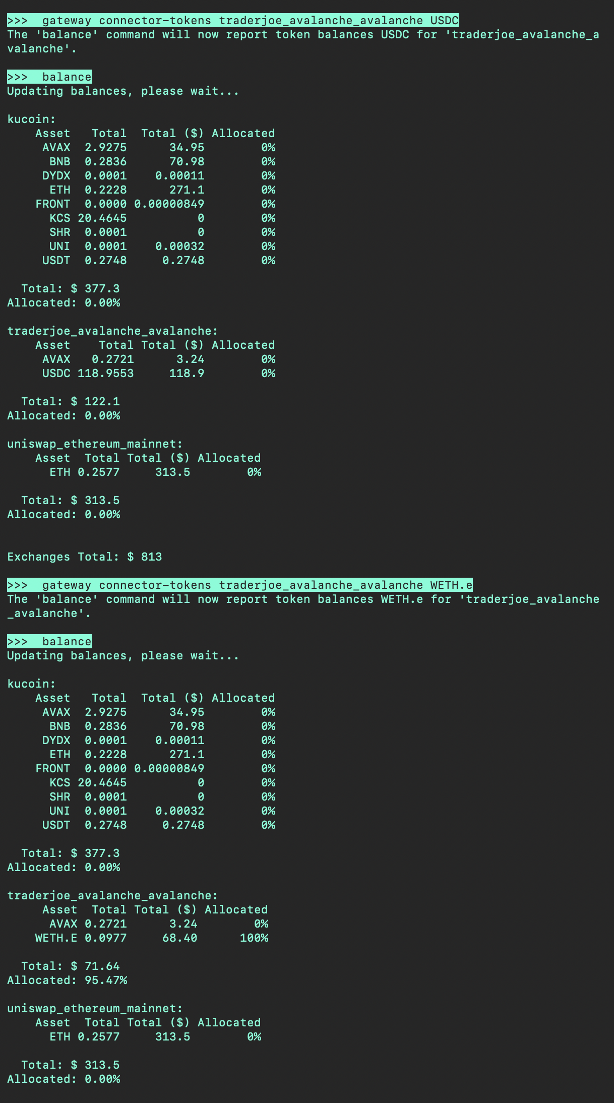 `gateway connector-tokens` command only allows you to add one token · Issue #5965 · hummingbot ...