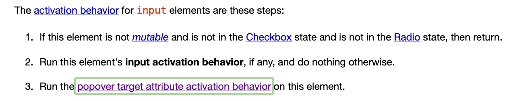 Activation behavior for ` ` never runs popover activation behavior · Issue #8982 · whatwg/html ...