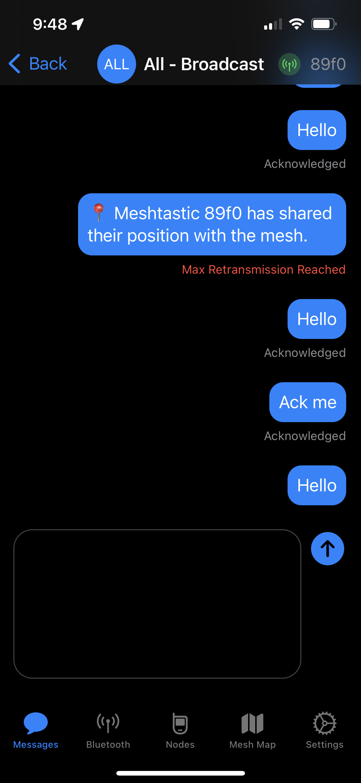 1.3 [Bug] New Routing with two units delivers message but sometimes the ACK returned is Max ...