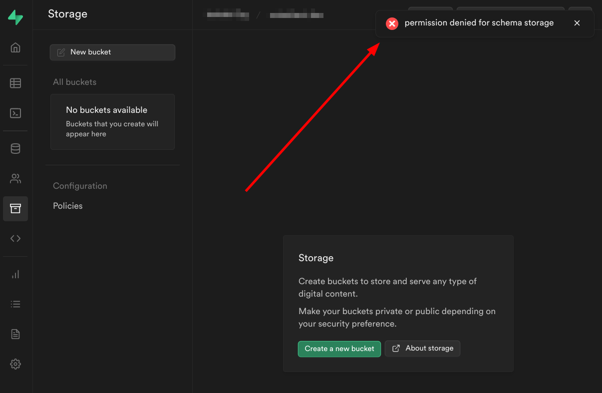 Cannot Access Storage Tab In Dashboard · Issue 13259 · Supabase Supabase · Github