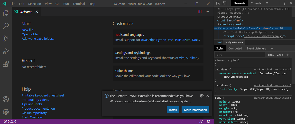 Devtools do not open (Stable and Insiders) (fresh installed insiders ...