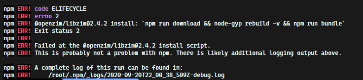 Error: @openzim/libzim@2.4.2 install · Issue #1261 · openzim/mwoffliner · GitHub