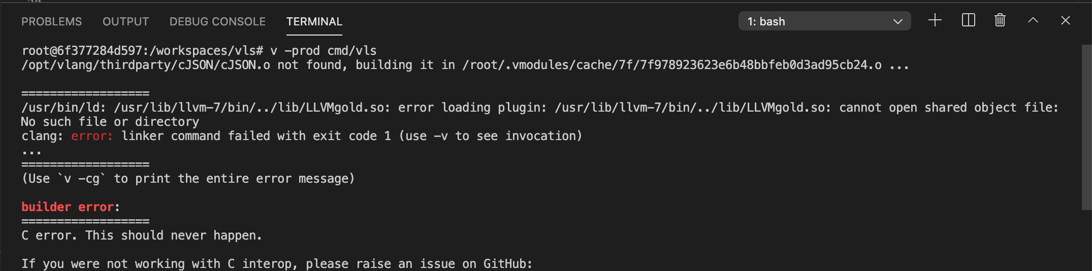 Building vls fails in docker image · Issue #69 · vlang/vls · GitHub