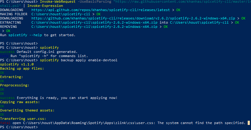 Fatal Error · Issue #874 · spicetify/cli · GitHub