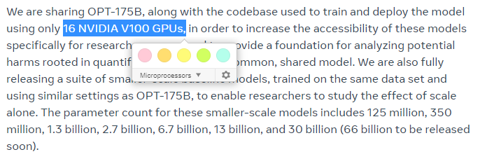 Question on hardware requirements for OPT-175B · Issue #144 · facebookresearch/metaseq · GitHub