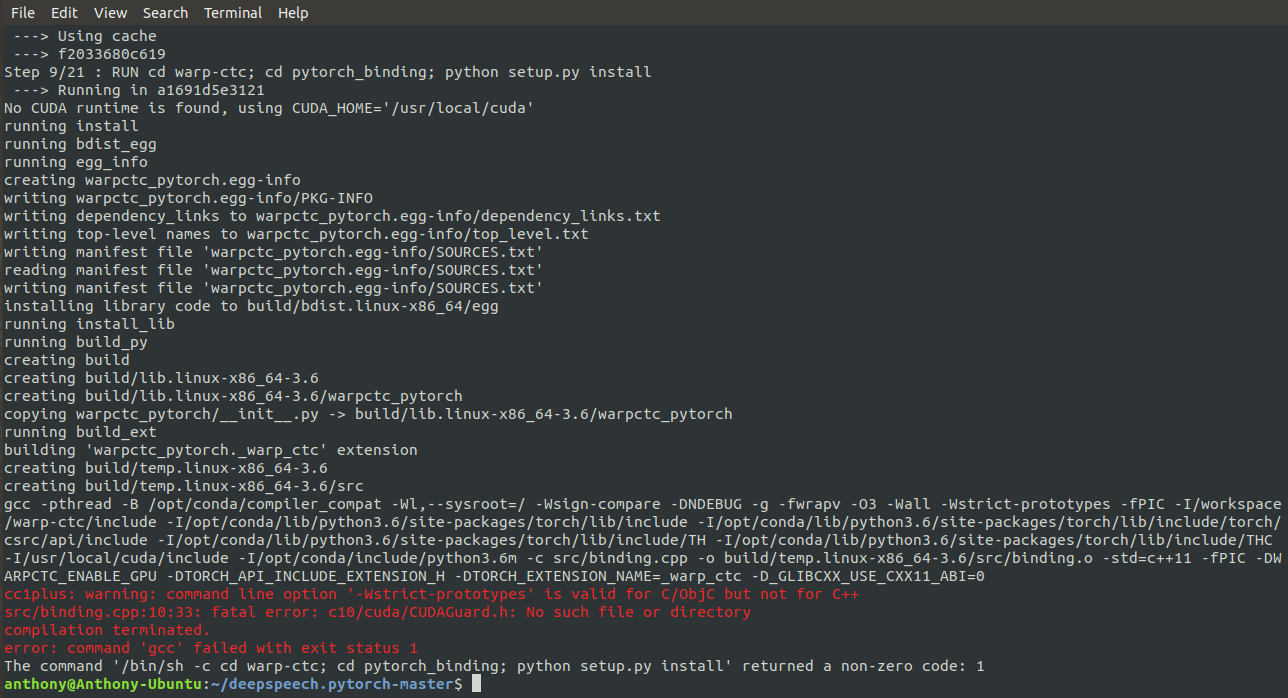 Fail to build image from dockerfile · Issue #433 · SeanNaren/deepspeech.pytorch · GitHub