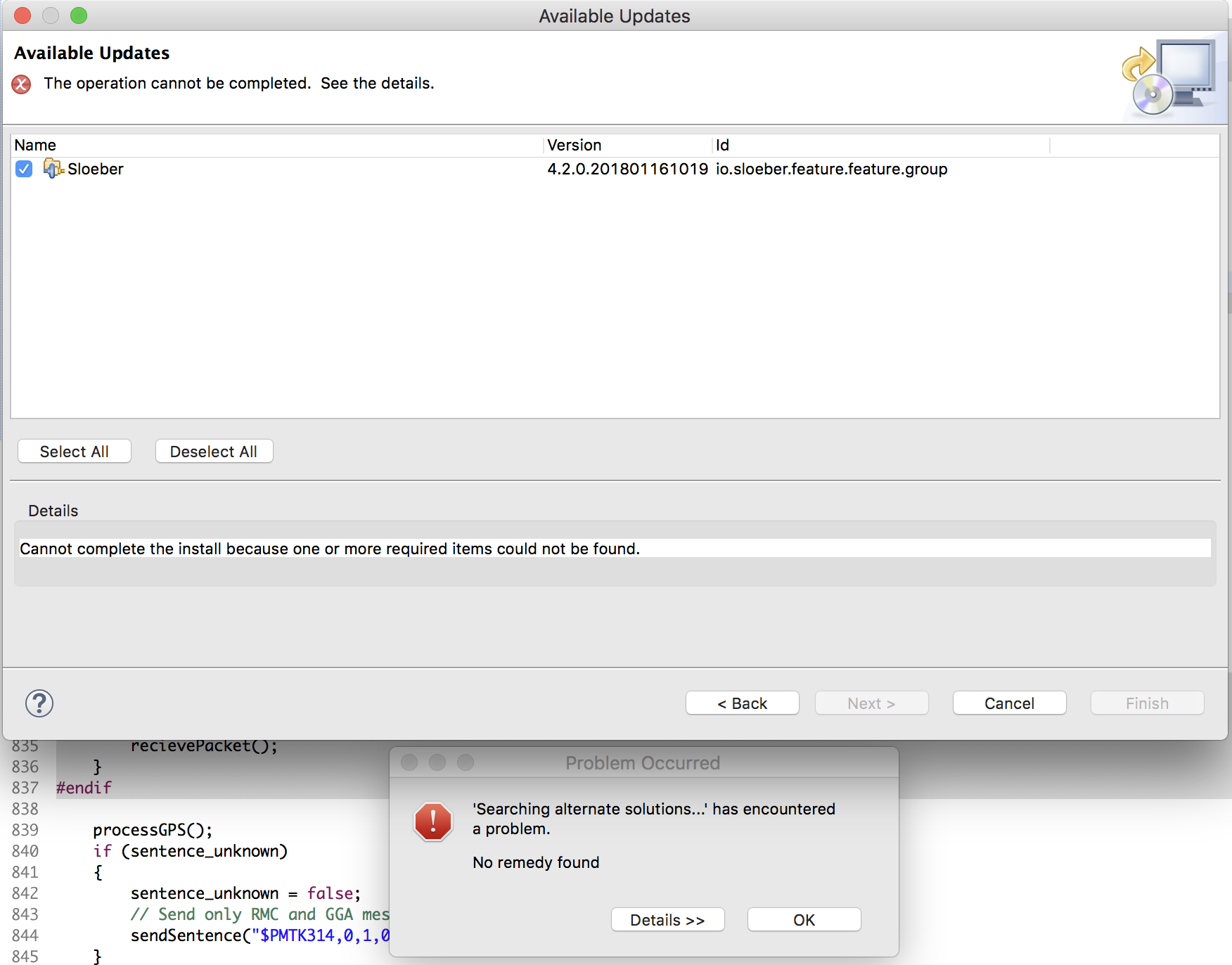 Check For Updates With Nightly Installed Failes · Issue 905 · Sloeberarduino Eclipse Plugin