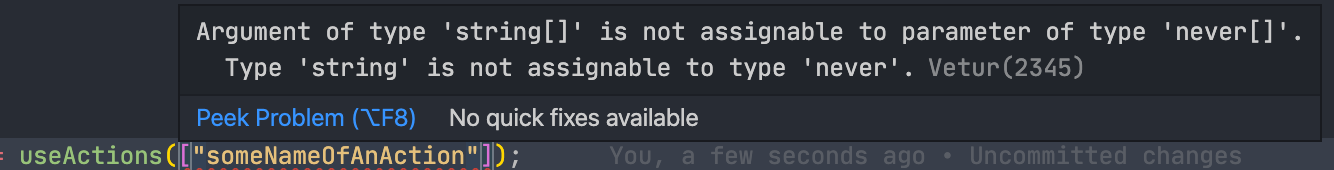 Argument of type 'string[]' is not assignable to parameter of type 'never[]'. · Issue #11 ...