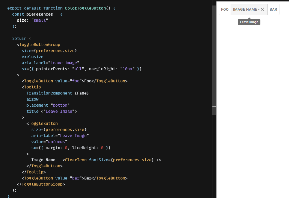 Text in toggleButton component adds unremovable gap · Issue #33735 · mui/material-ui · GitHub