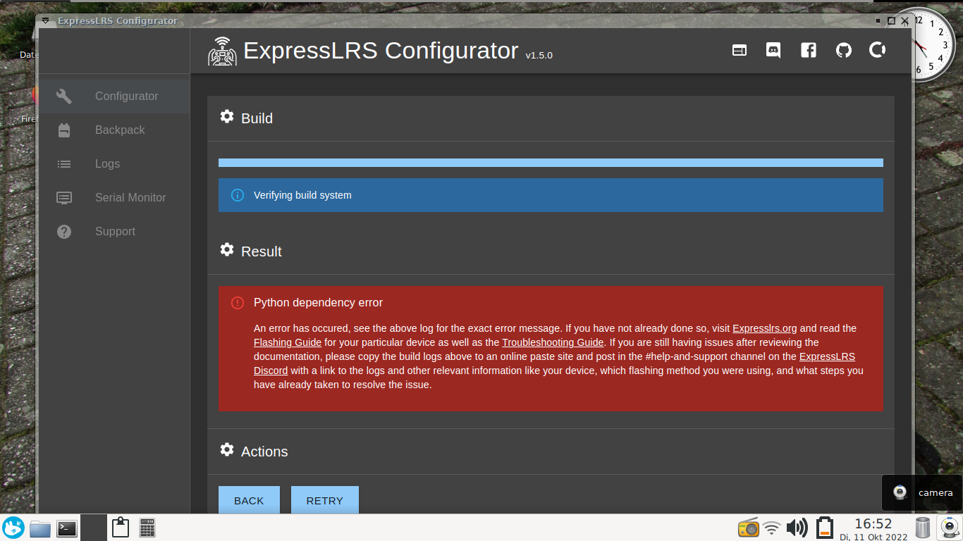 Issue With Linux Installation Expresslrs Configurator V1 5 0 · Issue 394 · Expresslrs