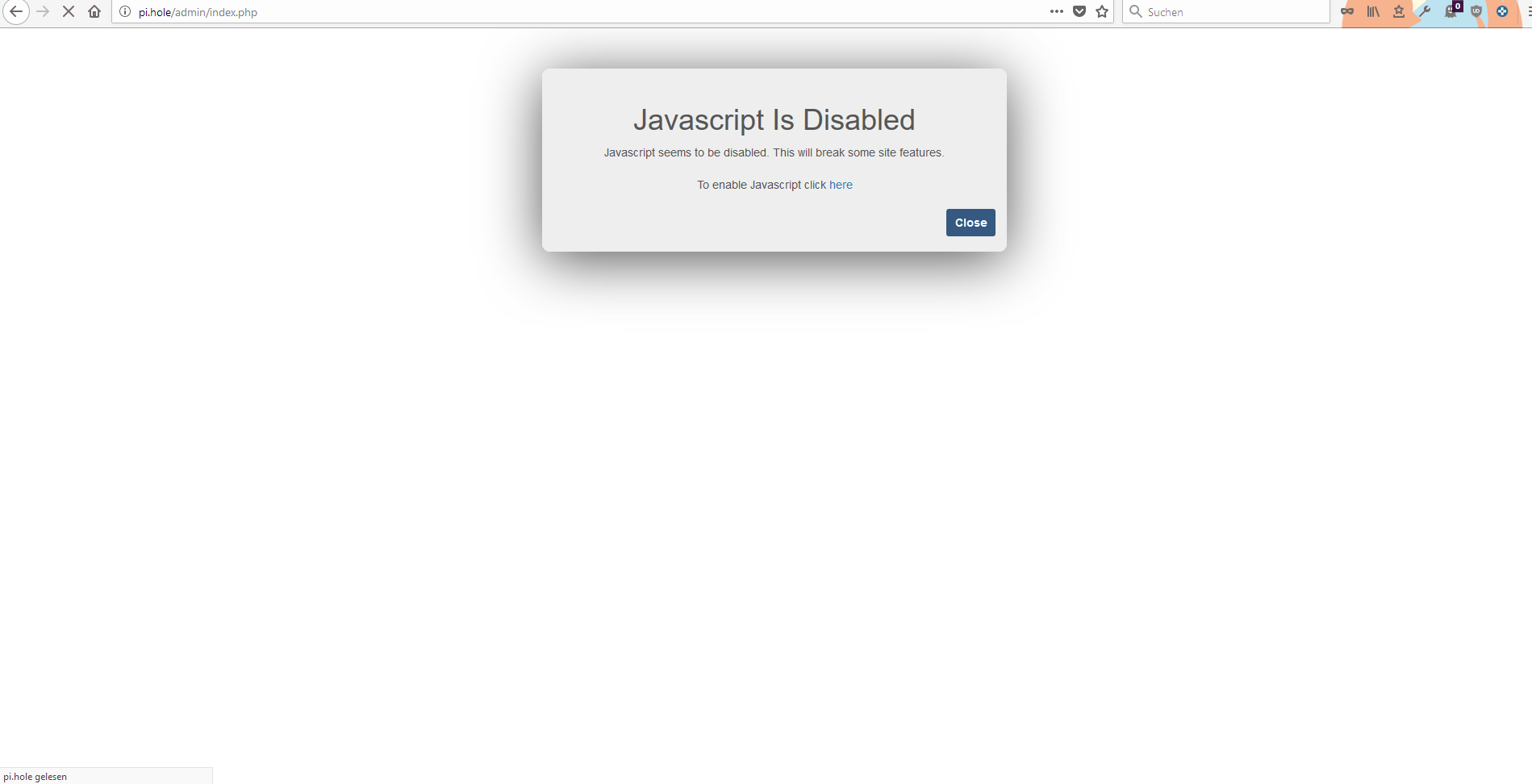"Javascript Is Disabled" during backend loading on FF · Issue #1991 ...