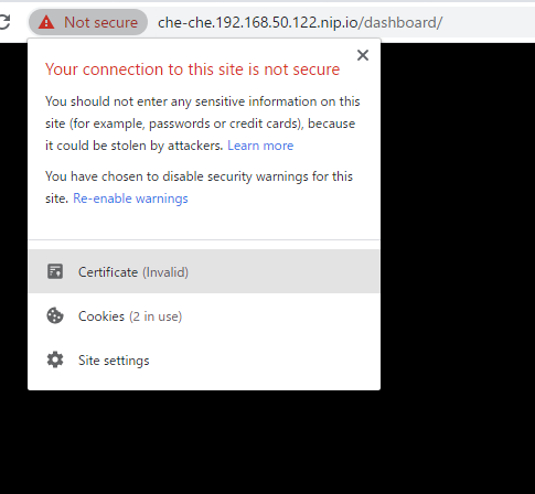 Issues with deploying Eclipse Che on docker-desktop and importing certificate into a Firefox browser