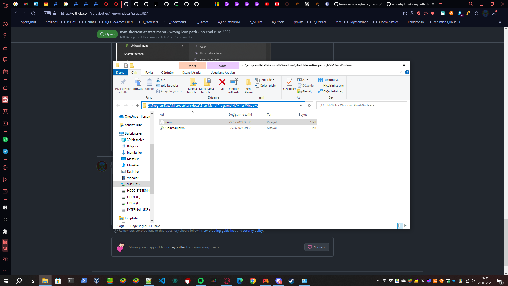 nvm shortcut at start menu - wrong icon path - no cmd runs · Issue #937 · coreybutler/nvm ...
