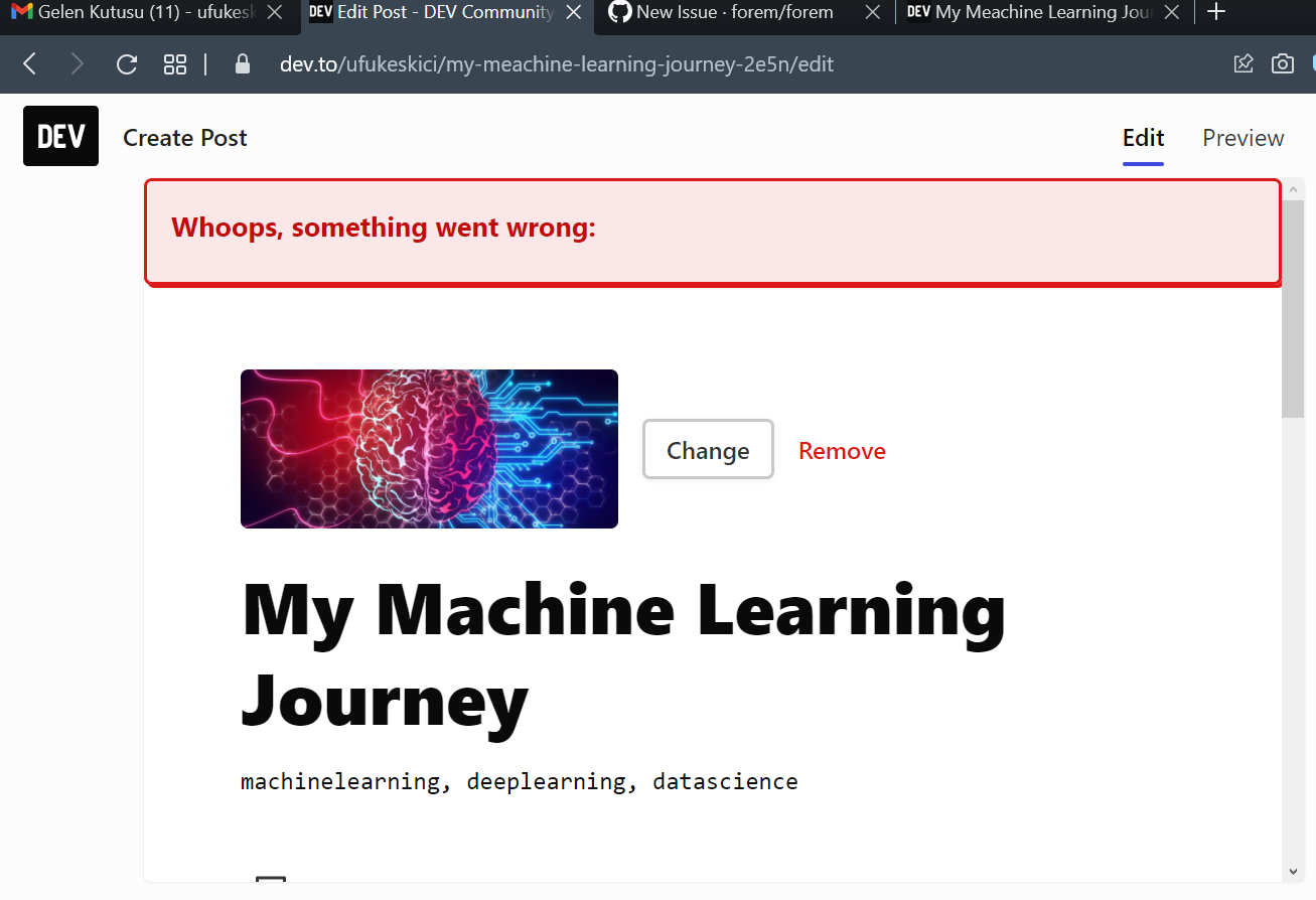 Cannot edit the post · Issue #14535 · forem/forem · GitHub