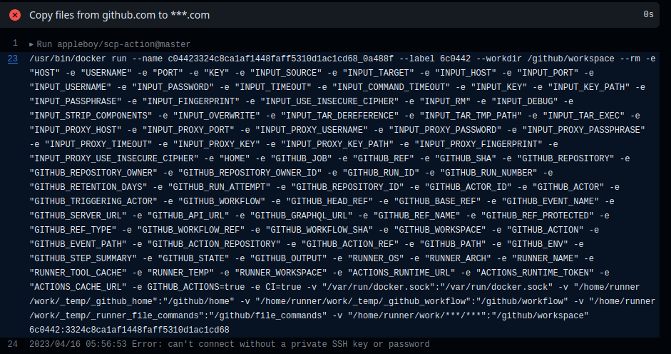 I'm using this action couple of month but today I face this issue · Issue #117 · appleboy/scp ...
