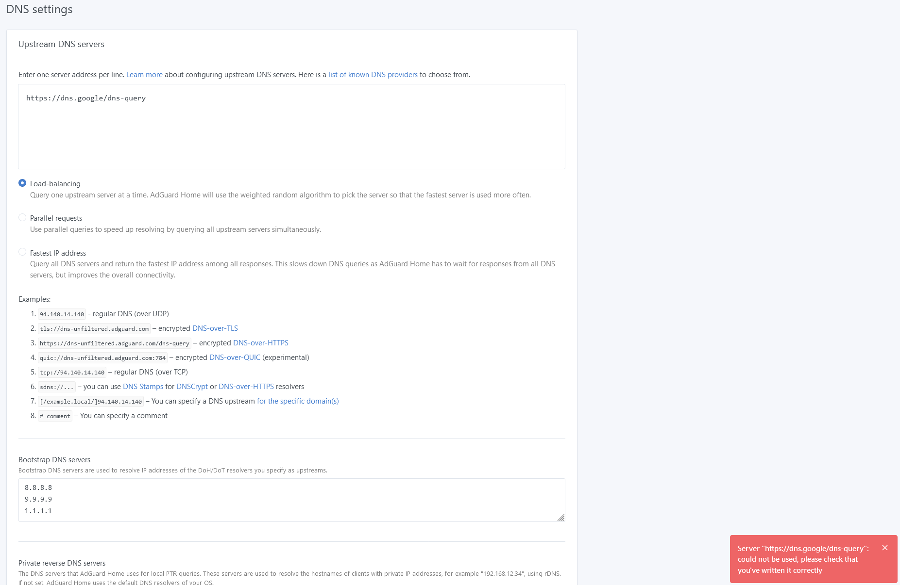 Upstream DNS addresses do not resolve · Issue #3223 · AdguardTeam/AdGuardHome · GitHub