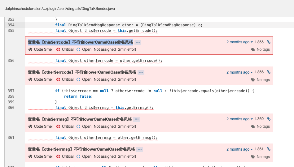 [Improvement][dolphinscheduler-alert]The variable name [this $xxx] does not conform to the ...
