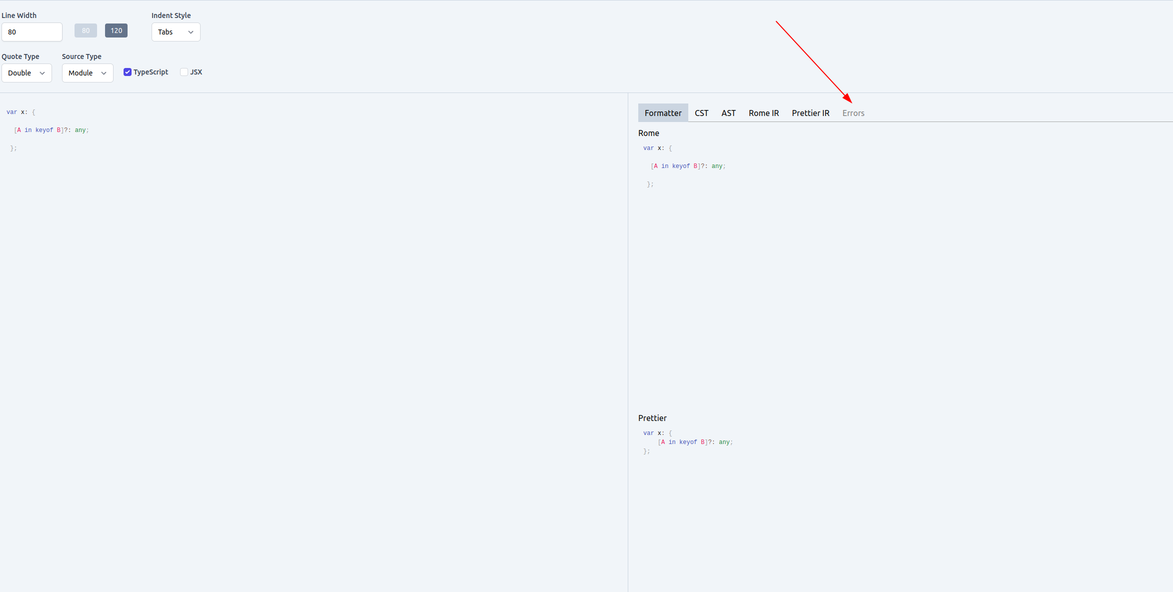 馃悰 Incorrect Parsing Of Mapped Types 路 Issue 2790 路 Rome Tools 路 Github
