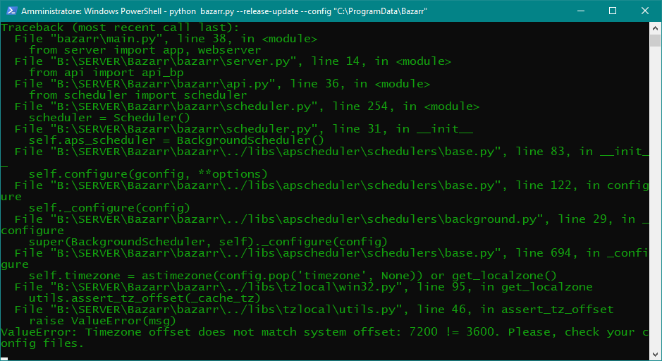 [BUG] "Timezone offset does not match system offset: {0} != {1}." if automatic daylight saving ...