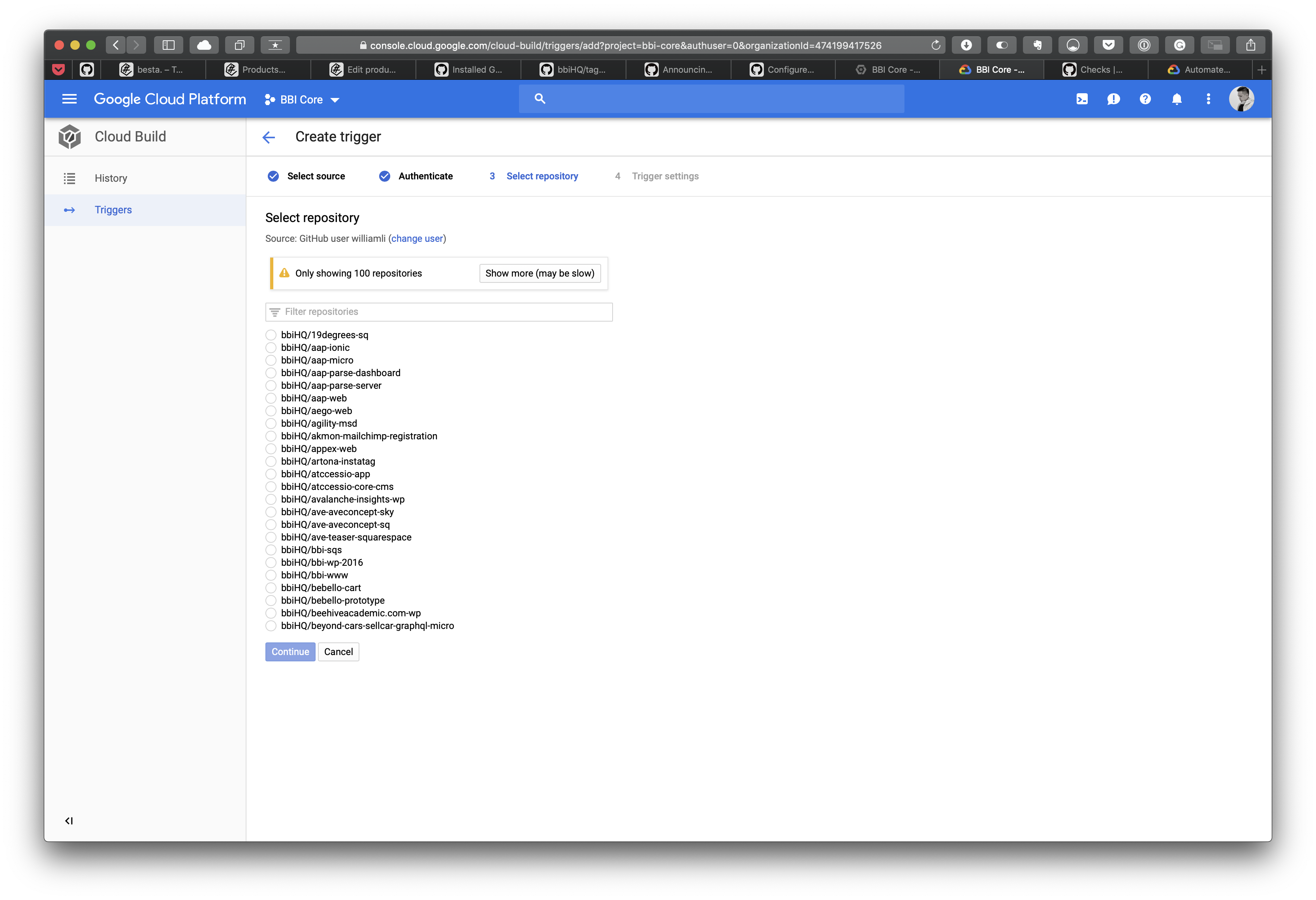 New Google Cloud Build GitHub On Boarding Setup Screens Do Not List All Repository · Issue #460 ...