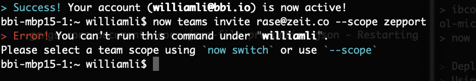 `now teams invite` --scope not working · Issue #2139 · vercel/vercel ...