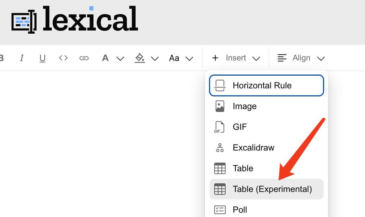 Bug Playground Experimental Table Is Not Working · Issue 3364 · Facebooklexical · Github 
