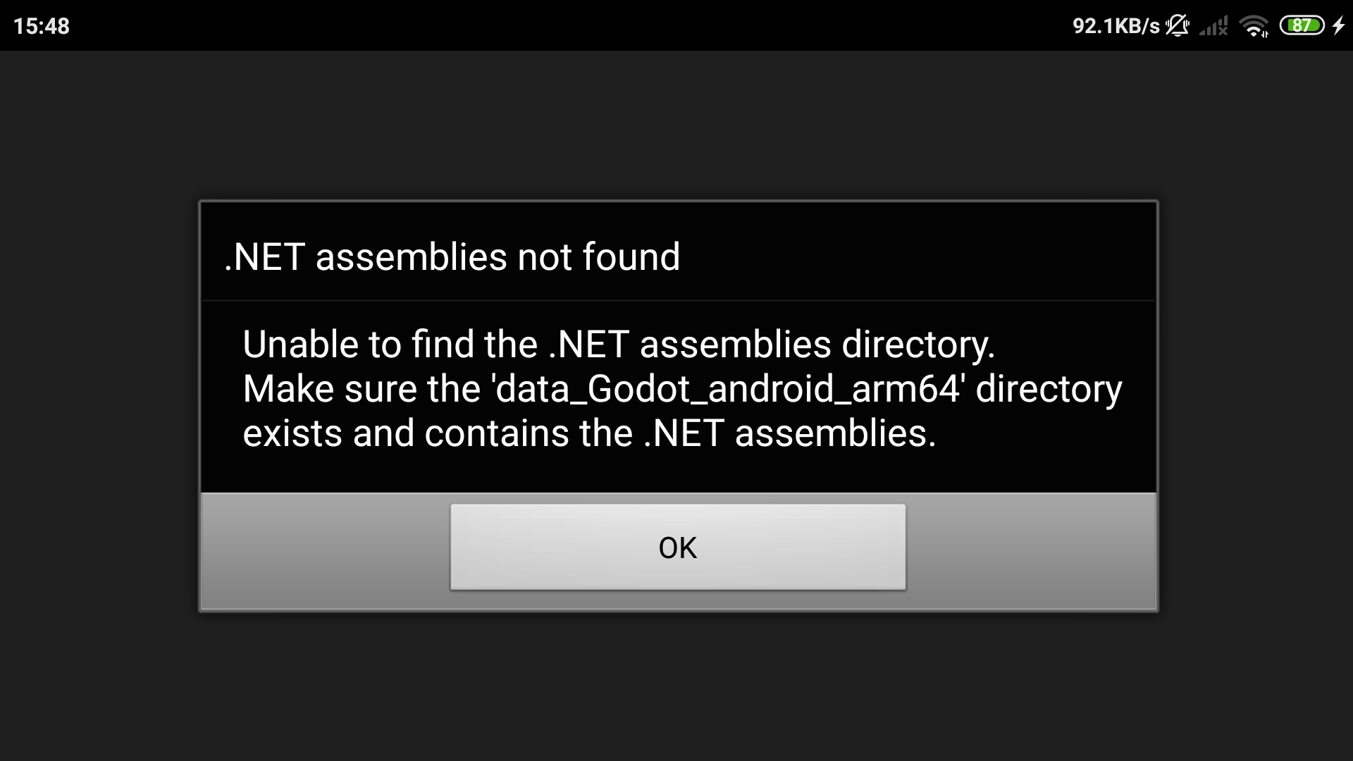 4.2-dev4 C# export to Android generates the APK fine, but fails finding ...