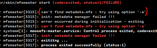 How to solve " can't find metadata.mfs - try using option '-a' " · Issue #286 · moosefs/moosefs ...