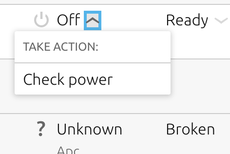 Power in-table actions dropdown is styled wrong · Issue #810 · canonical/maas-ui · GitHub