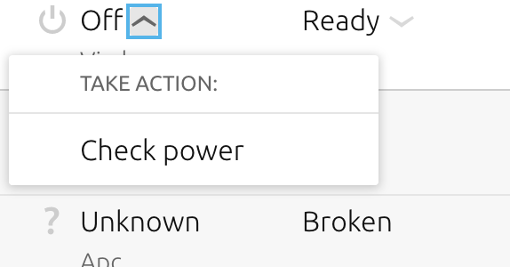 Power in-table actions dropdown is styled wrong · Issue #810 · canonical/maas-ui · GitHub