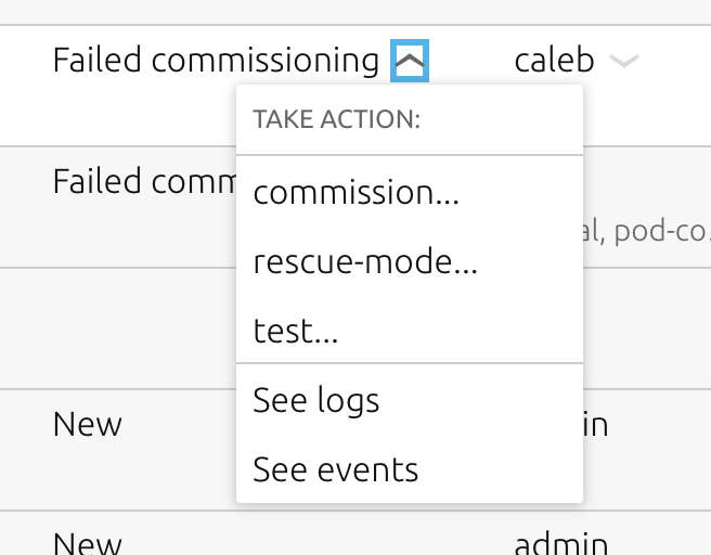 Status in-table action options styled wrong · Issue #811 · canonical/maas-ui · GitHub