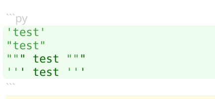 Code block syntax highlighting doesn't work for python tripple quotes ...