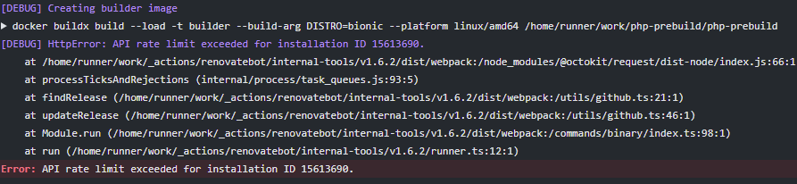 [binary-builder] API rate limit exceed · Issue #223 · containerbase/internal-tools · GitHub
