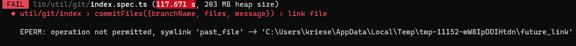 Symlink Git Test Fails On Windows Without Admin Rights · Issue 16584 · Renovatebotrenovate