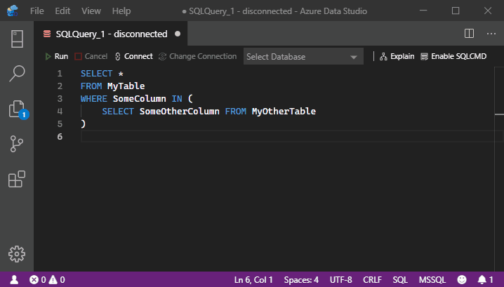 Indent when reformatting subquery · Issue #8059 · microsoft/azuredatastudio · GitHub