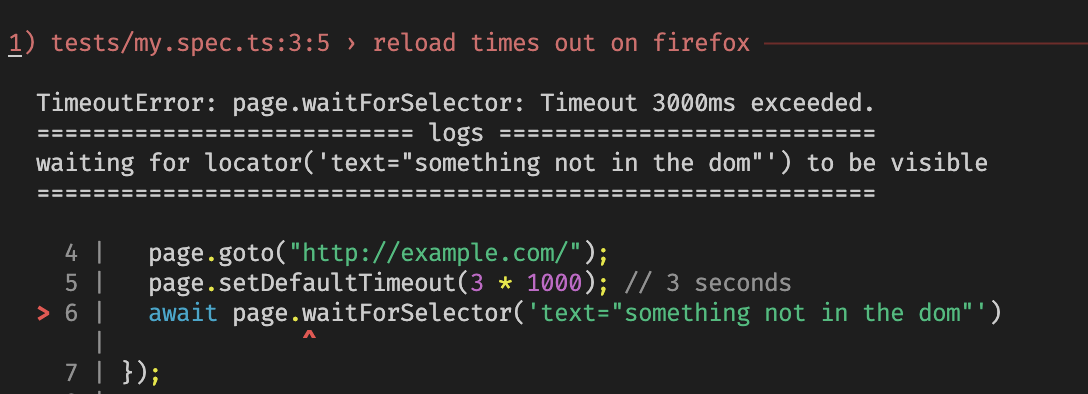 [BUG] waitForSelector not timing out as expected · Issue #21581 · microsoft/playwright · GitHub