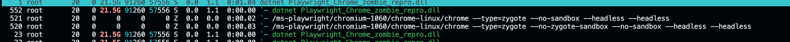 [BUG] Chrome zombie process · Issue #2573 · microsoft/playwright-dotnet · GitHub