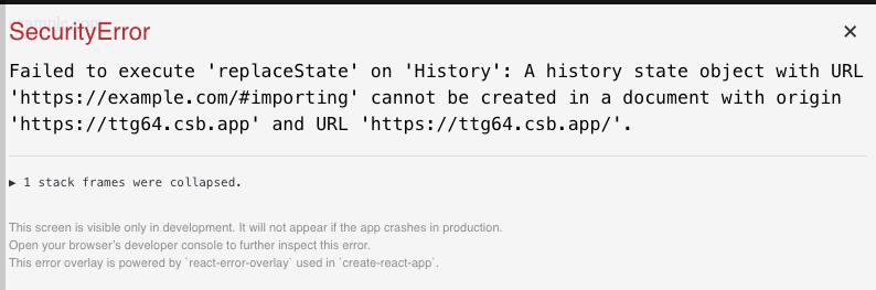 React: Link with target=blank which contains a hash throws an error ...