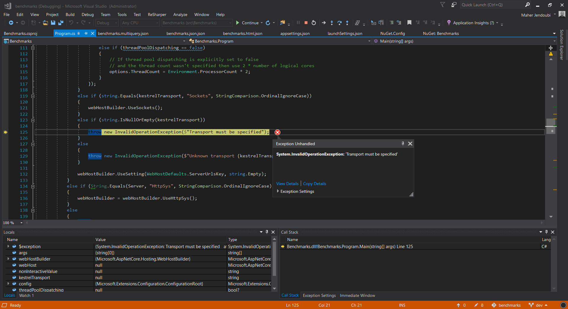 Systemvalidoperationexception Transport Must Be Specified · Issue 366 · Aspnet Benchmarks