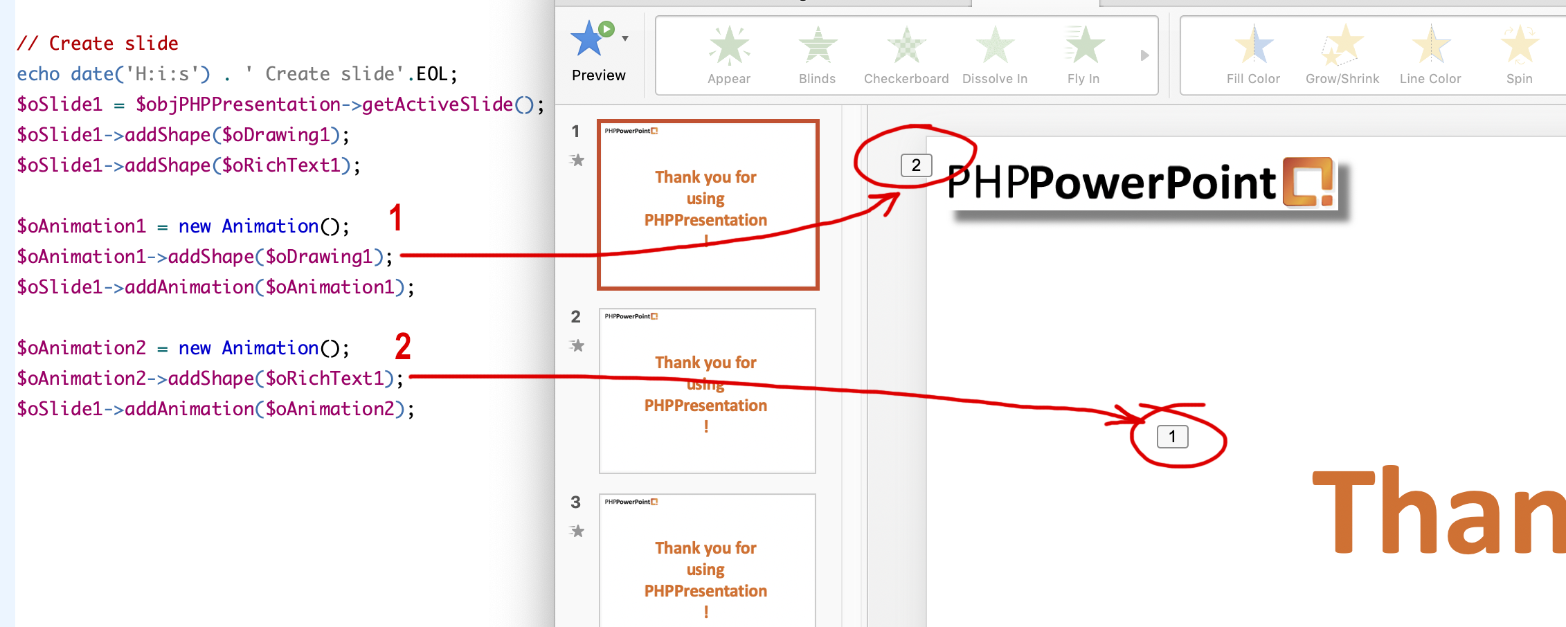 Animations on wrong items · Issue #236 · PHPOffice/PHPPresentation · GitHub