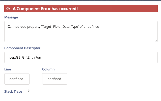 Gift Entry new batch component errors · Issue #5418 · SalesforceFoundation/NPSP · GitHub