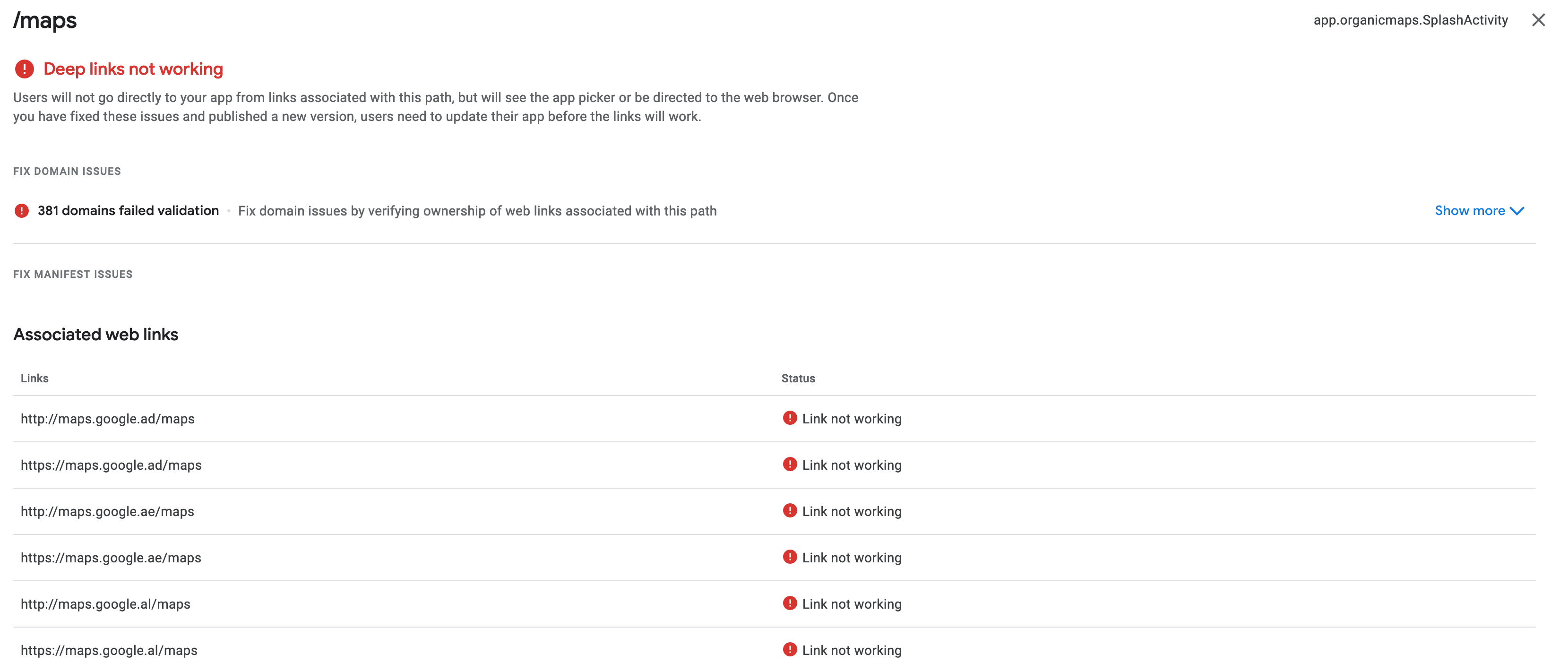 [android] Google Play complains about unverified third-party domains · Issue #3885 · organicmaps ...