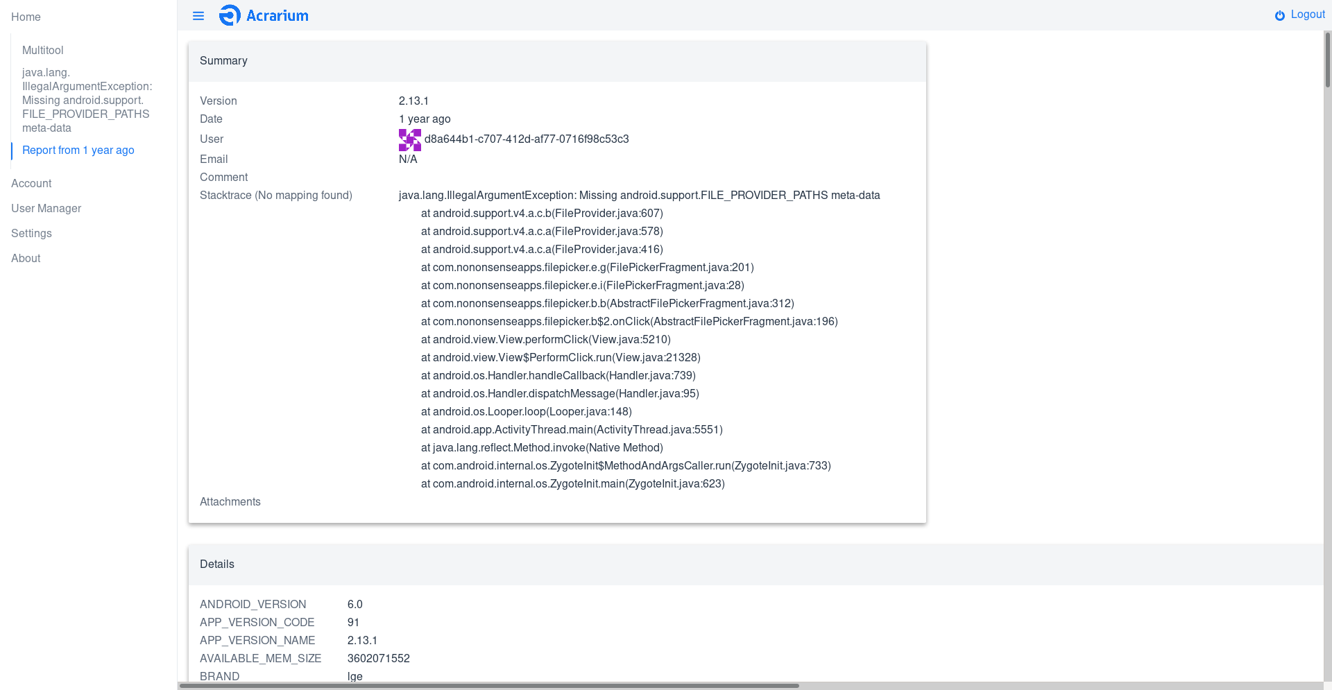 Android Evaluate Acrach For Crash Reporting · Issue 6197 · Organicmaps