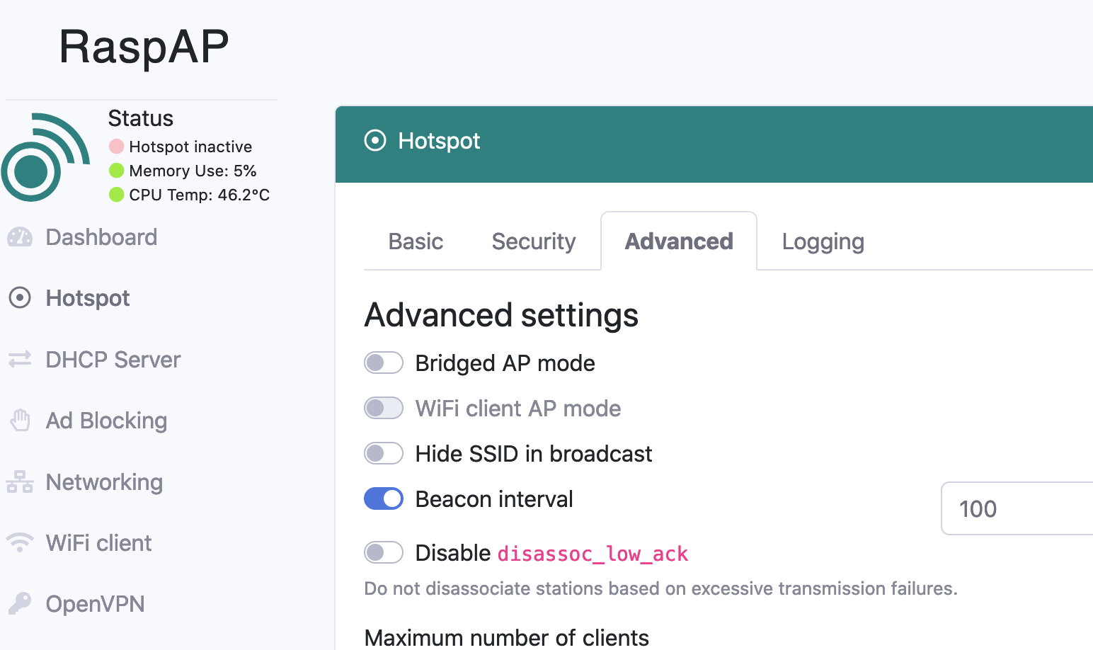 WiFi client AP mode greyed out even when household network is "Connected" in "WiFi Client" menu ...