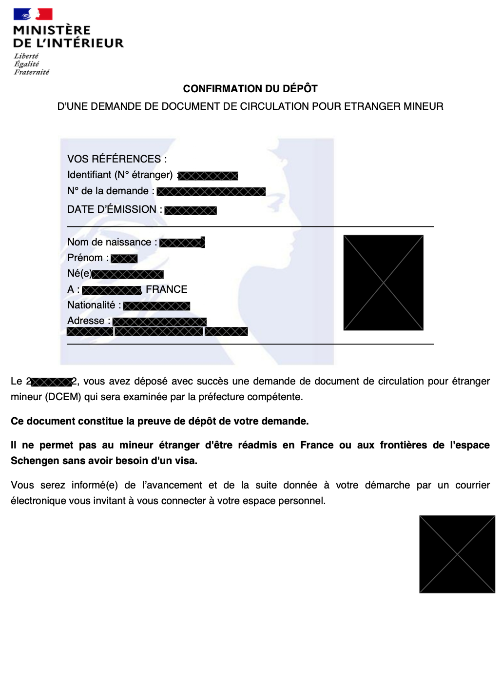 ETQ Usager, je veux obtenir une preuve du dépôt et de l'historique du ...