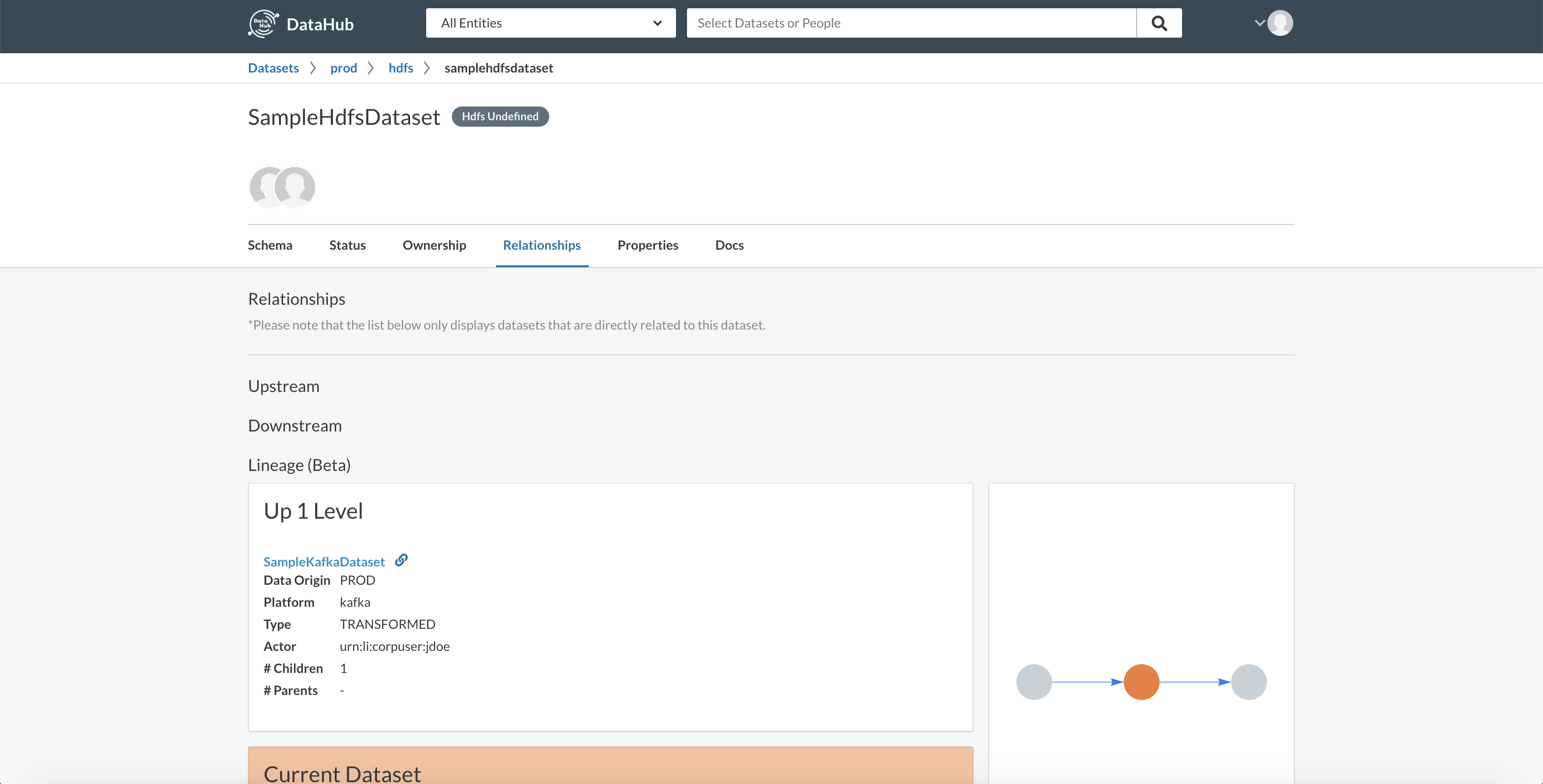 Missing Upstream And Downstream Table Under Relationships Tab · Issue 2056 · Datahub Project